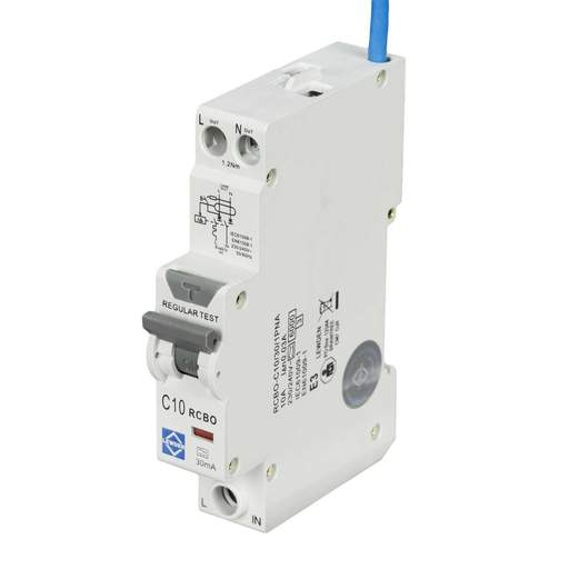 Lewden 10A 1P+N 1 Module C Curve 6kA 30mA Type A RCBO (RCBO-C10/30/1PNA) | CEF