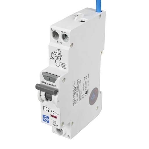 Lewden 32A 1P+N 1 Module C Curve 6kA 30mA Type A RCBO (RCBO-C32/30/1PNA) | CEF