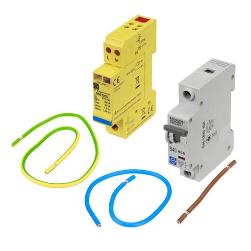 Lewden 40kA 1 Module Single Pole and Neutral Type 2 Surge Protection ...
