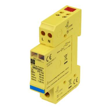 Lewden 40kA 1 Module Single Pole and Neutral Type 2 Surge Protection ...