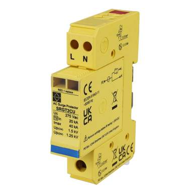 Lewden 20kA 1 Module Single Pole Type 2 Surge Protector (SRGT2CU) | CEF