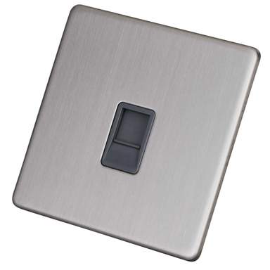 LGA Selectric 1 Gang RJ45 Data Socket Screwless Grey Insert Satin ...