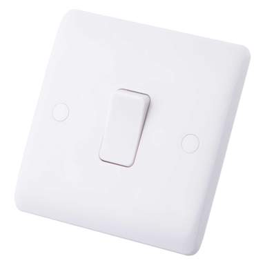 M2 Slimline 10A 1 Gang 1 Way Light Switch White (1010-001) | CEF