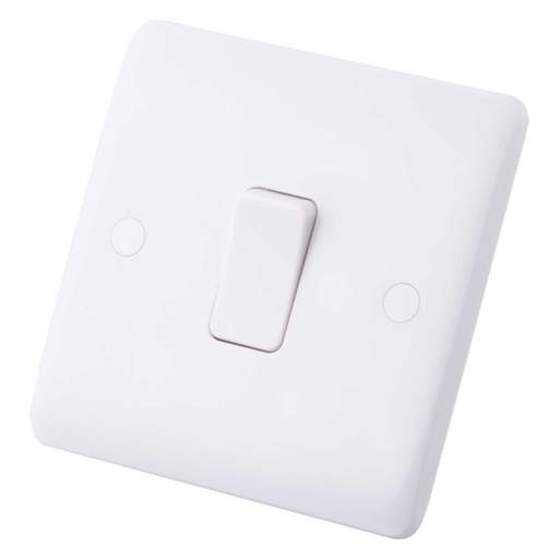 M2 Slimline 10A 1 Gang 1 Way Light Switch White (1010-001) | CEF