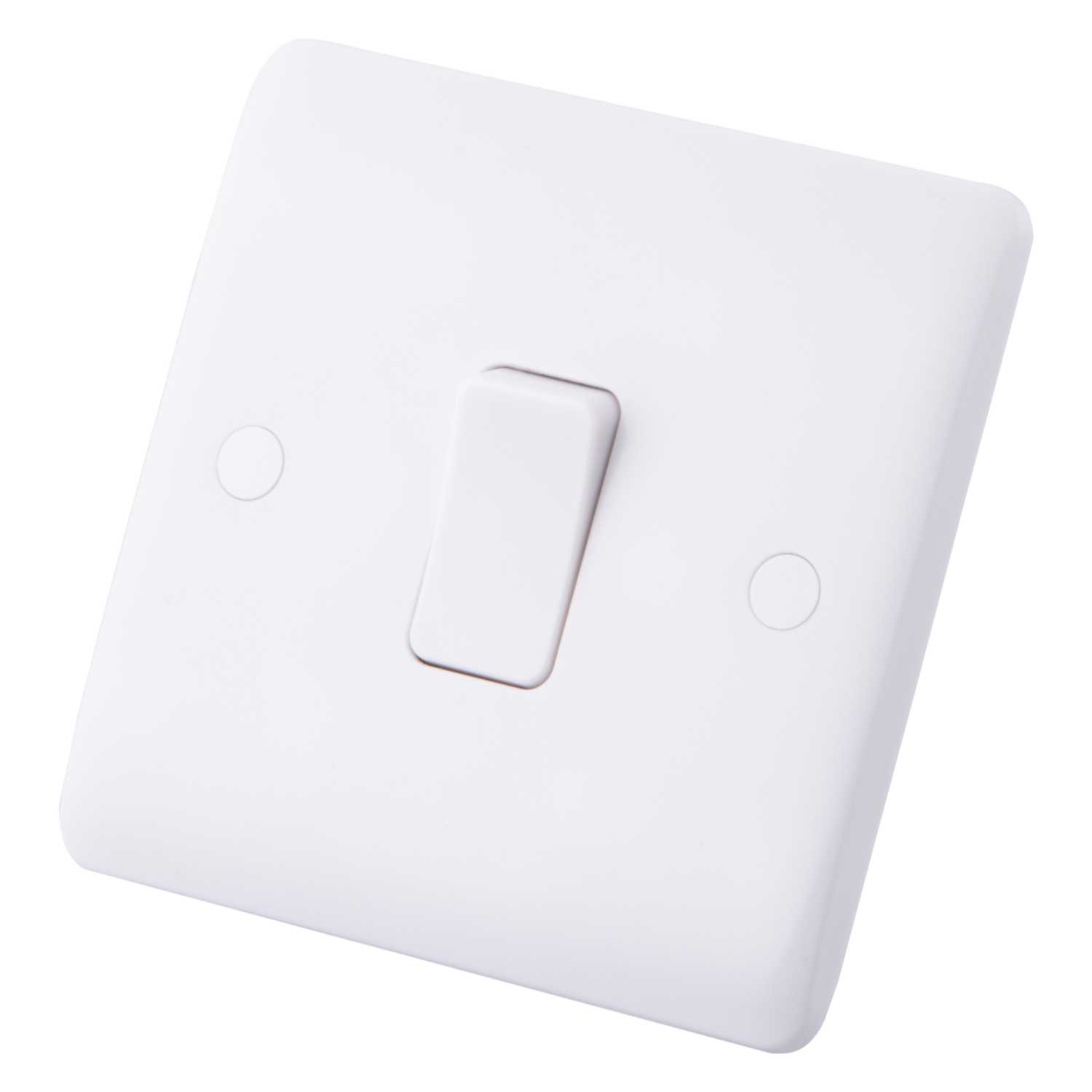 M2 Slimline 10A 1 Gang 1 Way Light Switch White (1010-001) | CEF