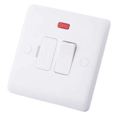 M2 Slimline 13A DP Switched Fused Spur with Neon and Flex Outlet White ...