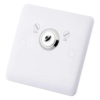 M2 Slimline 20A DP Lockable Key Switch White (1010-060) | CEF
