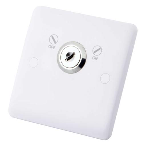 M2 Slimline 20A DP Lockable Key Switch White (1010-060) | CEF