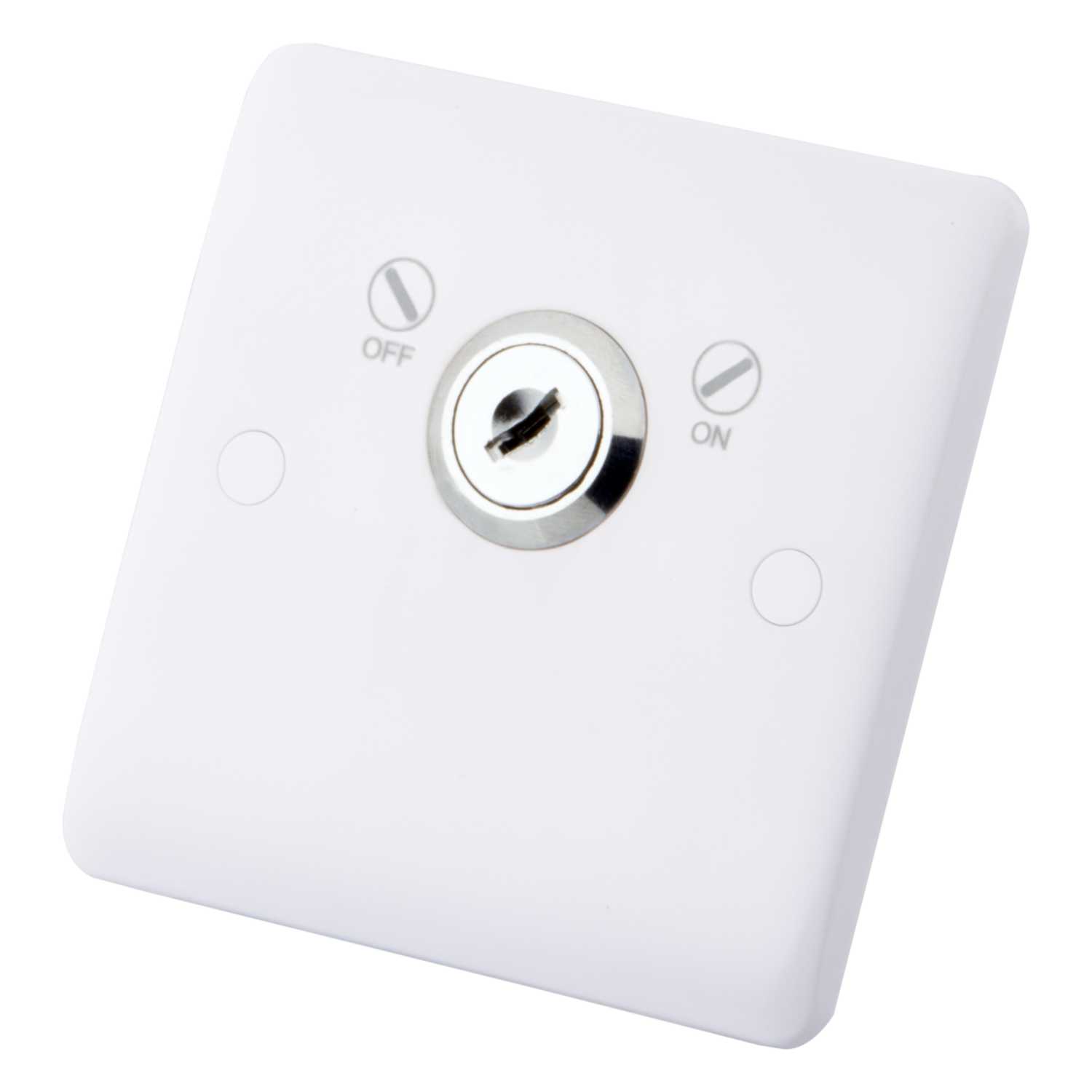 M2 Slimline 20A DP Lockable Key Switch White (1010-060) | CEF