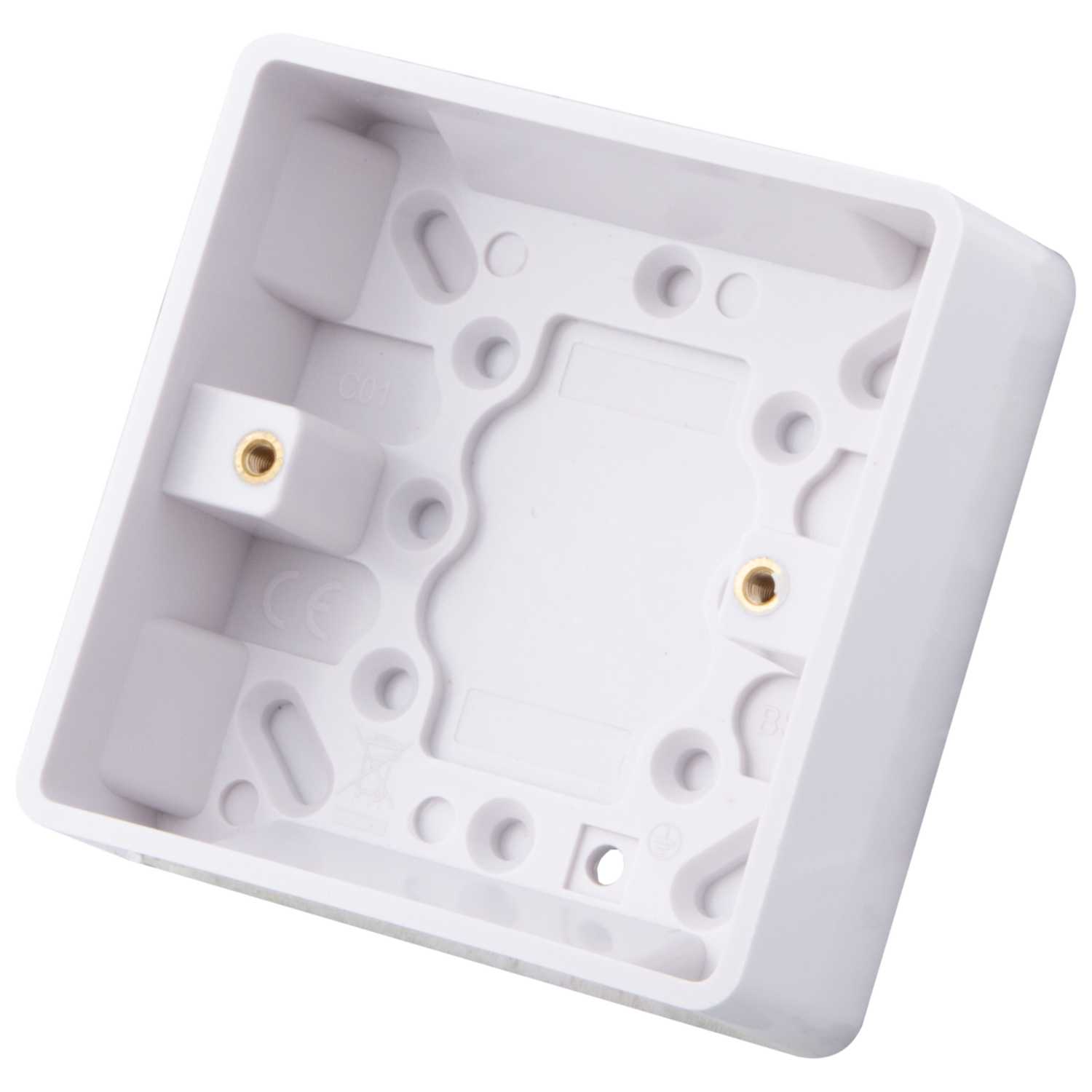 M2 Slimline 1 Gang 25mm Pattress Box White (1010-071) | CEF