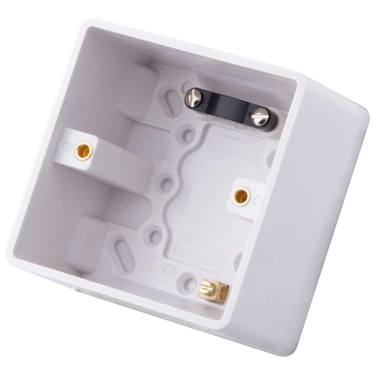 M2 Slimline 1 Gang 47mm Pattress Box White (1010-073) | CEF