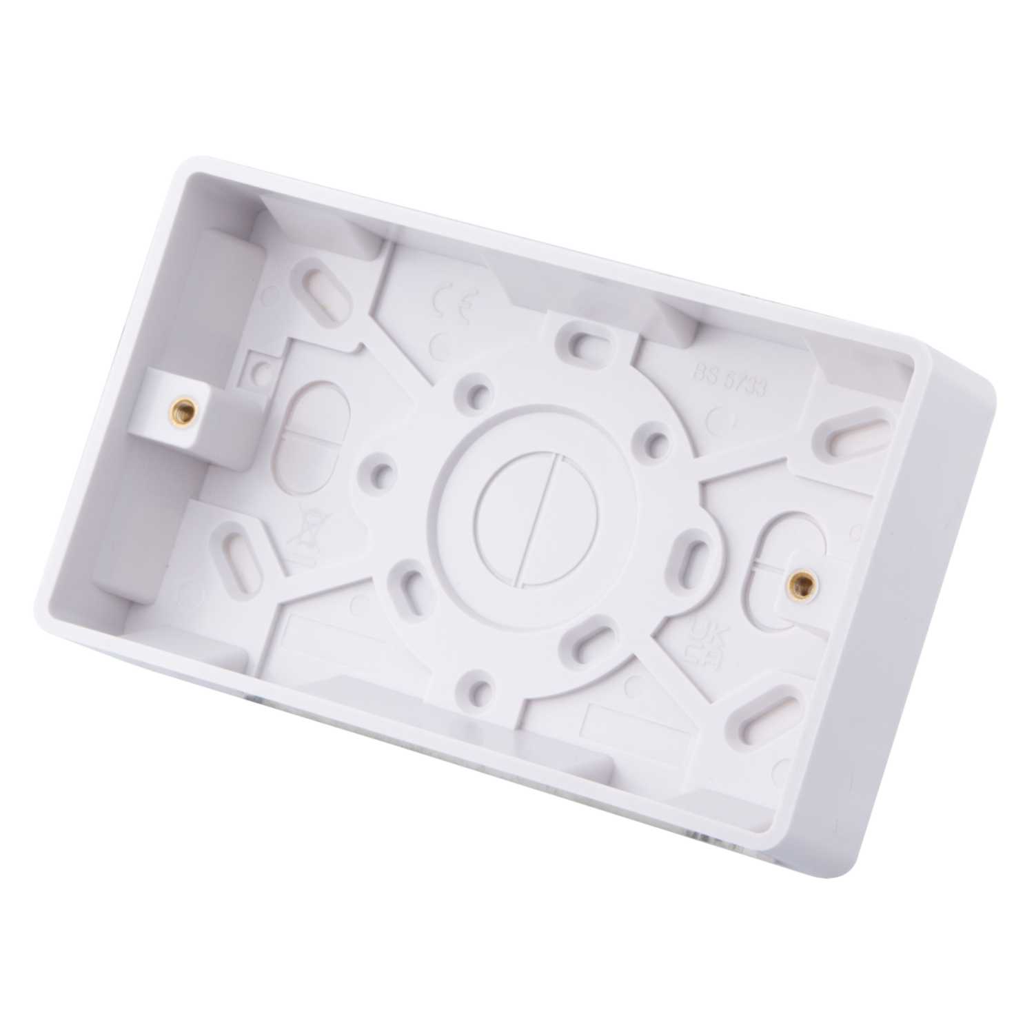 M2 Slimline 2 Gang 25mm Pattress Box White (1010-074) | CEF