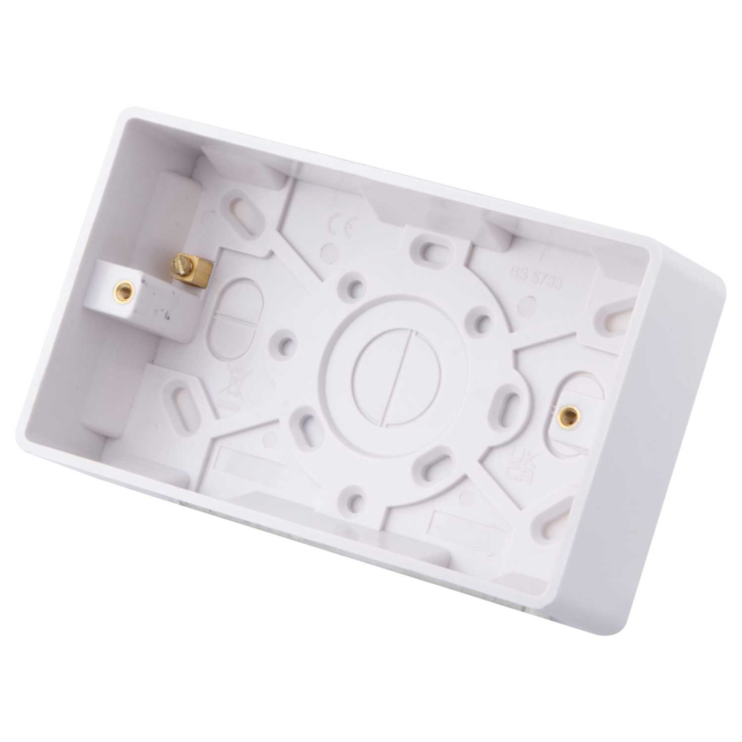 M2 Slimline 2 Gang 35mm Pattress Box White (1010-075) | CEF