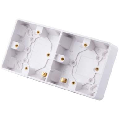 M2 Slimline 25mm Dual Pattress Box White (1010-077) | CEF