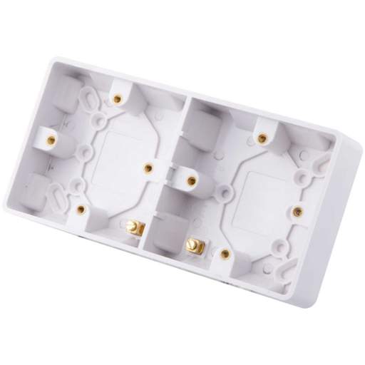 M2 Slimline 25mm Dual Pattress Box White (1010-077) | CEF