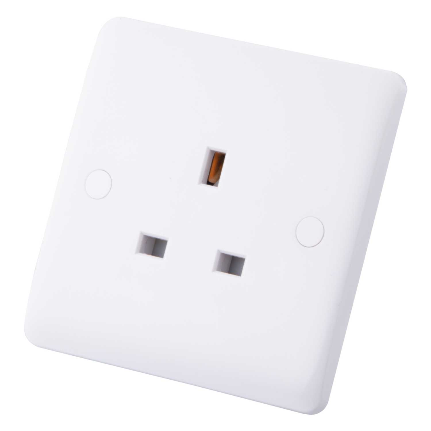 M2 Slimline 13A 1 Gang Unswitched Socket White (1010-100) | CEF