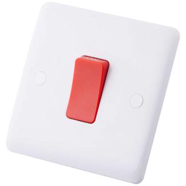 M2 Slimline 45A DP 1 Gang Switch White (1010-200) | CEF