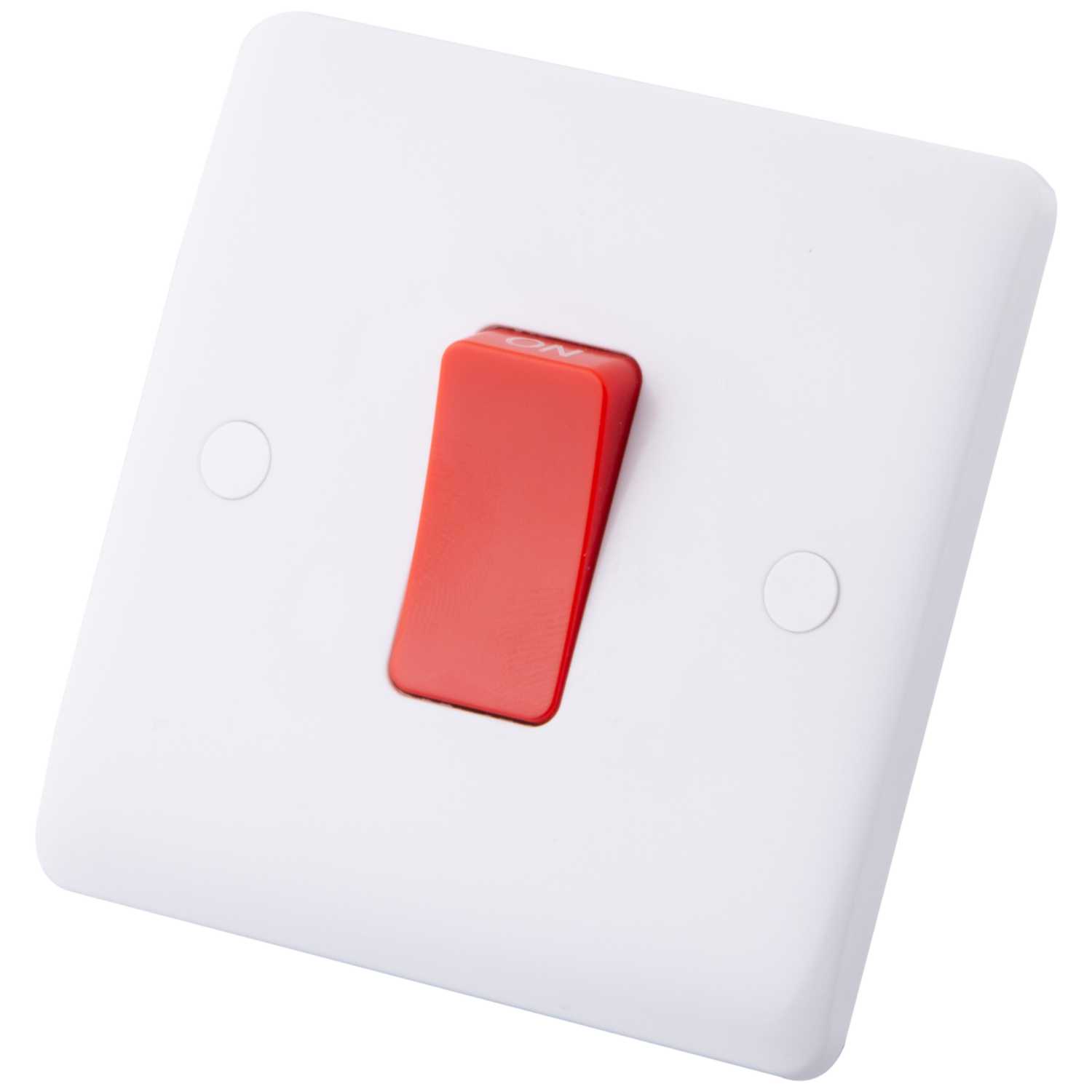 M2 Slimline 45A DP 1 Gang Switch White (1010-200) | CEF