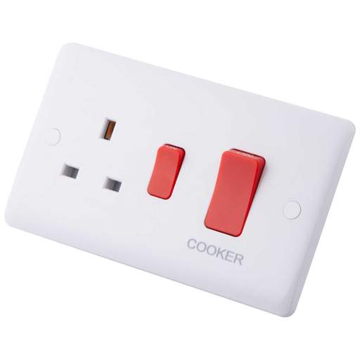 M2 Slimline 45A DP Cooker Control Unit White (1010-204) | CEF