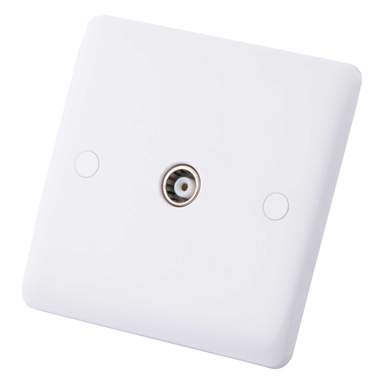 M2 Slimline 1 Gang Coaxial Socket White (1010-300) | CEF