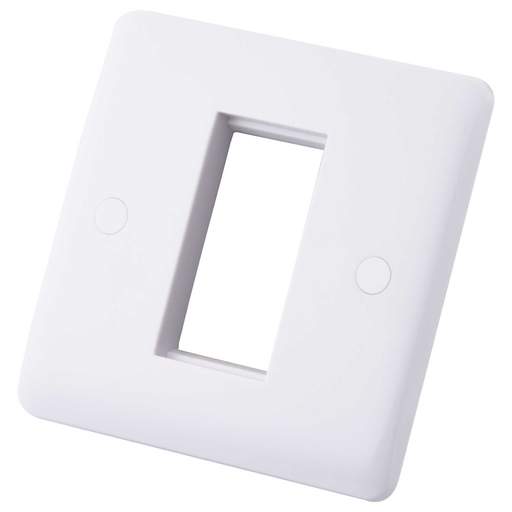 M2 Slimline 1 Gang 1 Euro Module Front Plate White (1010-320) | CEF