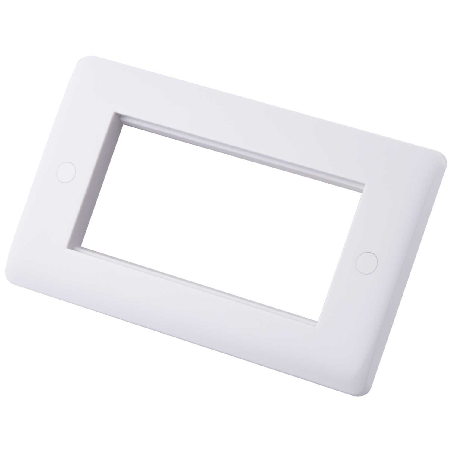 M2 Slimline 2 Gang 4 Euro Module Front Plate White (1010-322) | CEF