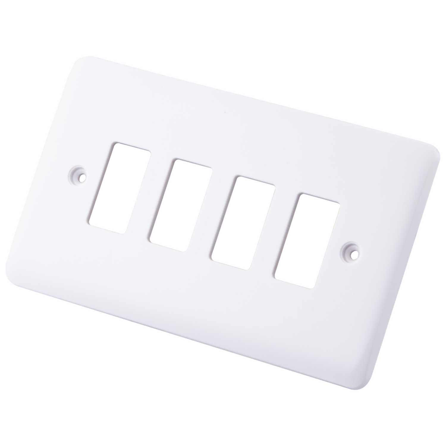 M2 Slimline 4 Gang Grid Front Plate (1010-353) | CEF