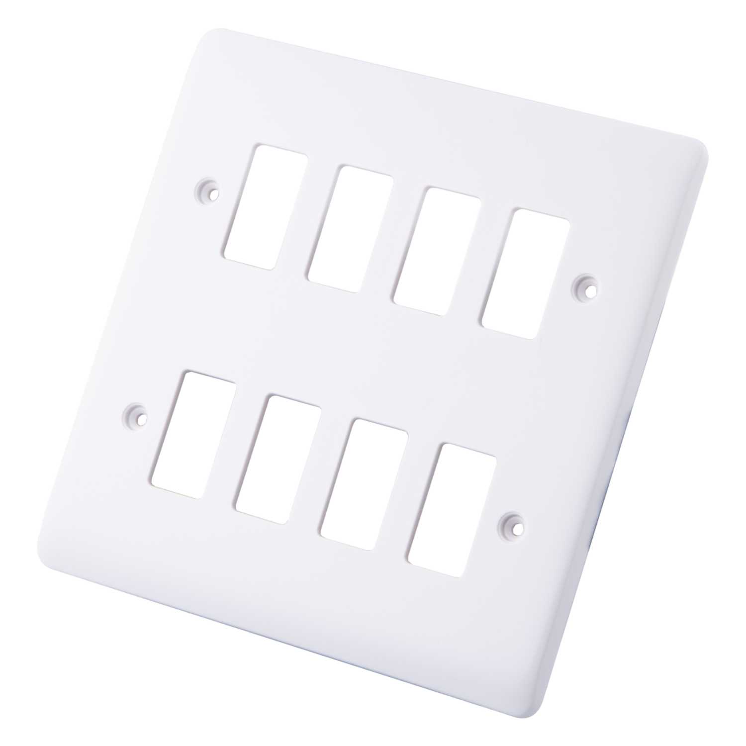 M2 Slimline 8 Gang Grid Front Plate (1010-355) | CEF