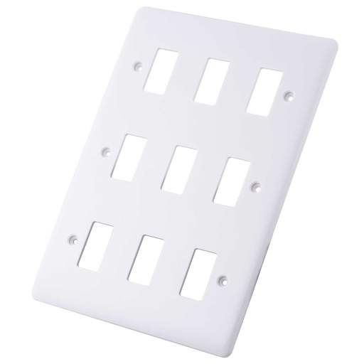 M2 Slimline 9 Gang Grid Front Plate (1010-356) | CEF