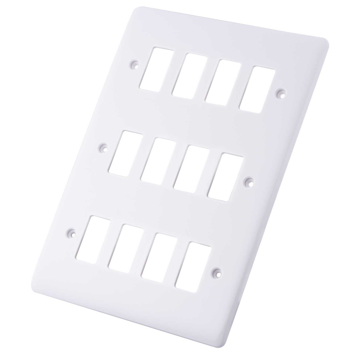 M2 Slimline 12 Gang Grid Front Plate (1010-357) | CEF