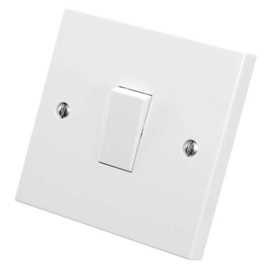 M2 Square 10A 1 Gang 2 Way Light Switch White (2010-002) | CEF