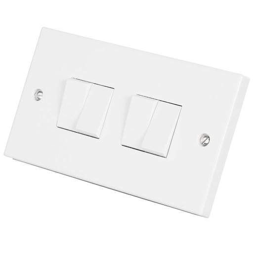 M2 Square 10A 4 Gang 2 Way Light Switch White (2010-005) | CEF