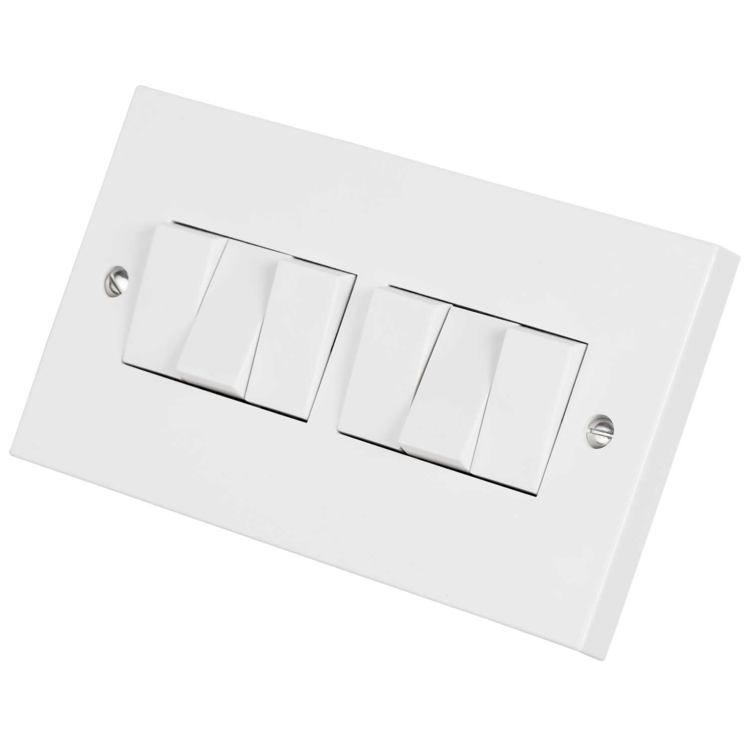 M2 Square 10A 6 Gang 2 Way Light Switch White (2010-006) | CEF