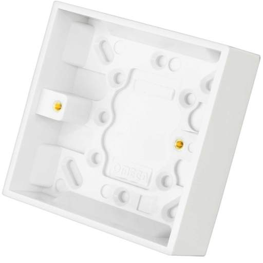 M2 Square 1 Gang 25mm Pattress Back Box White (2010-071) | CEF