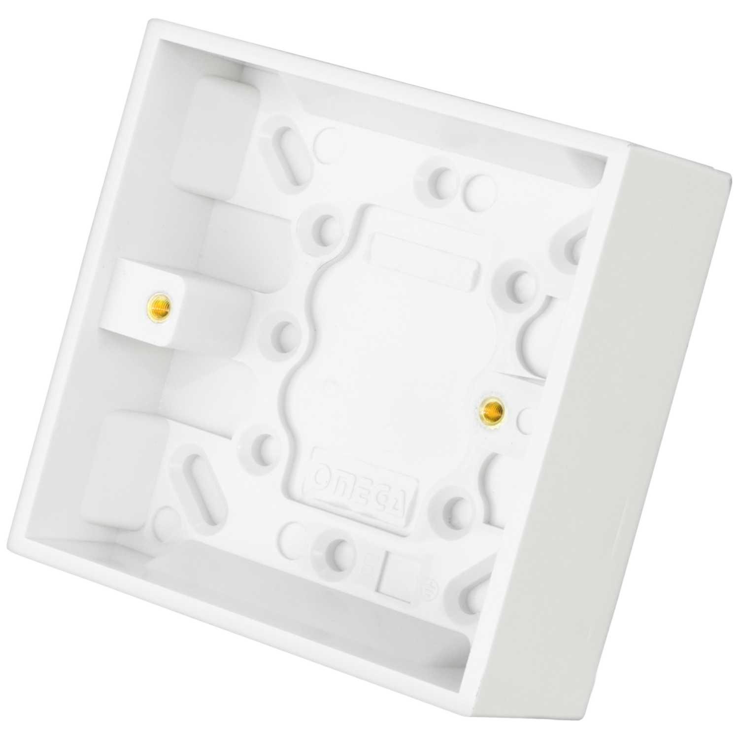 M2 Square 1 Gang 35mm Pattress Back Box White (2010-072) | CEF