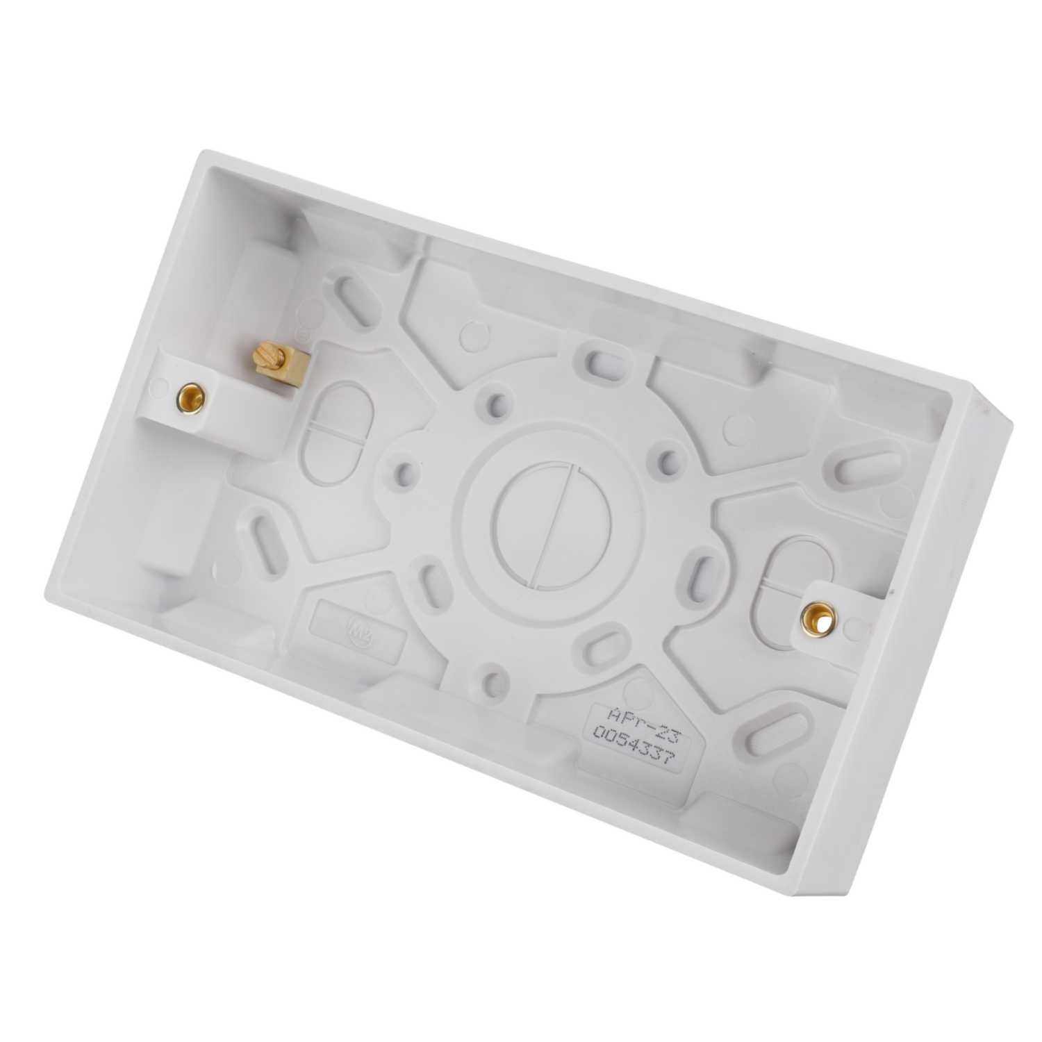 M2 Square 2 Gang 35mm Pattress Back Box White (2010-075) | CEF