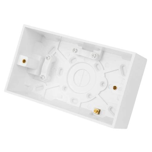 M2 Square 2 Gang 47mm Pattress Back Box White (2010-076) | CEF