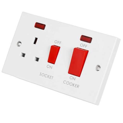 M2 Square 45A DP Cooker Control Unit with Neon White (2010-205) | CEF