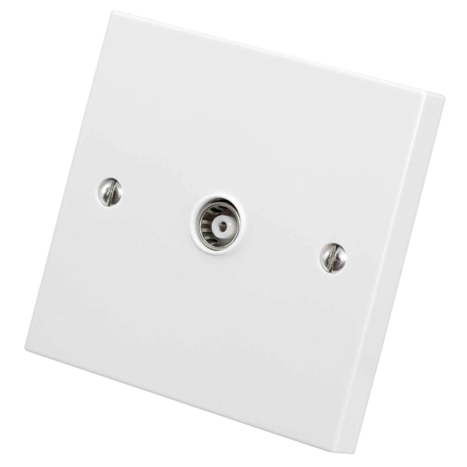 M2 Square 1 Gang Coaxial Socket White (2010-300) | CEF