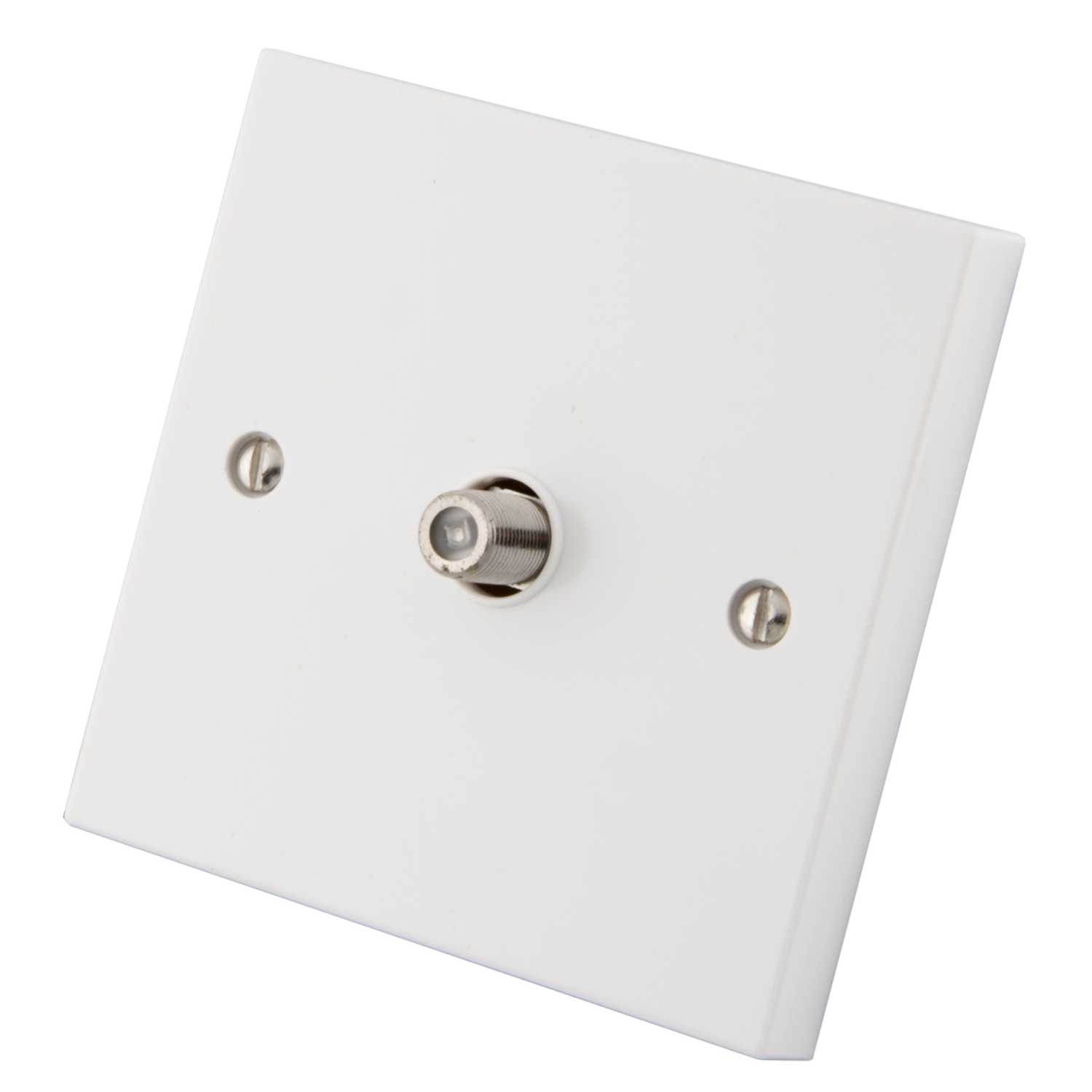 M2 Square 1 Gang Satellite Socket White (2010-302) | CEF