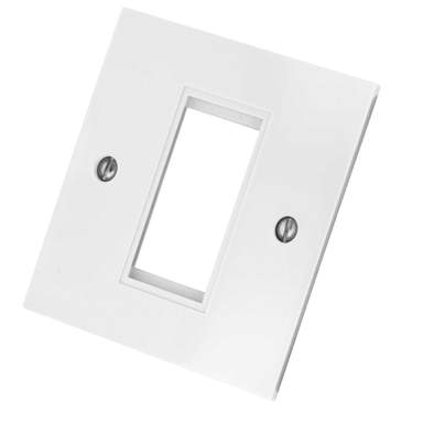 M2 Square 1 Gang 1 Euro Module Front Plate White (2010-320) | CEF