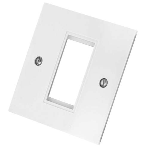M2 Square 1 Gang 1 Euro Module Front Plate White (2010-320) | CEF