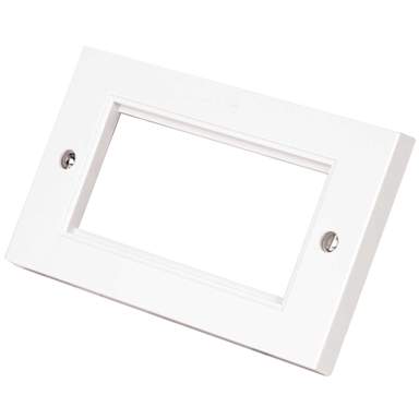 M2 Square 2 Gang 4 Euro Module Front Plate White (2010-322) | CEF