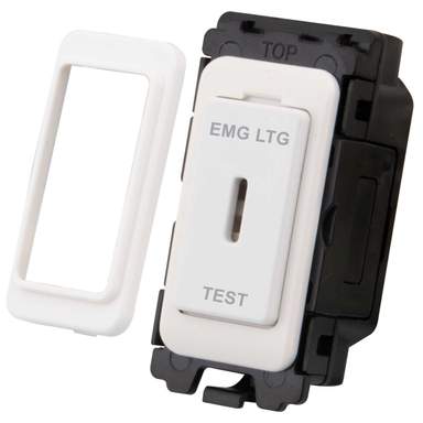 M2 Grid 20A Key Switch Grid Module 'EMG LTG TEST' White (3011-057EL) | CEF