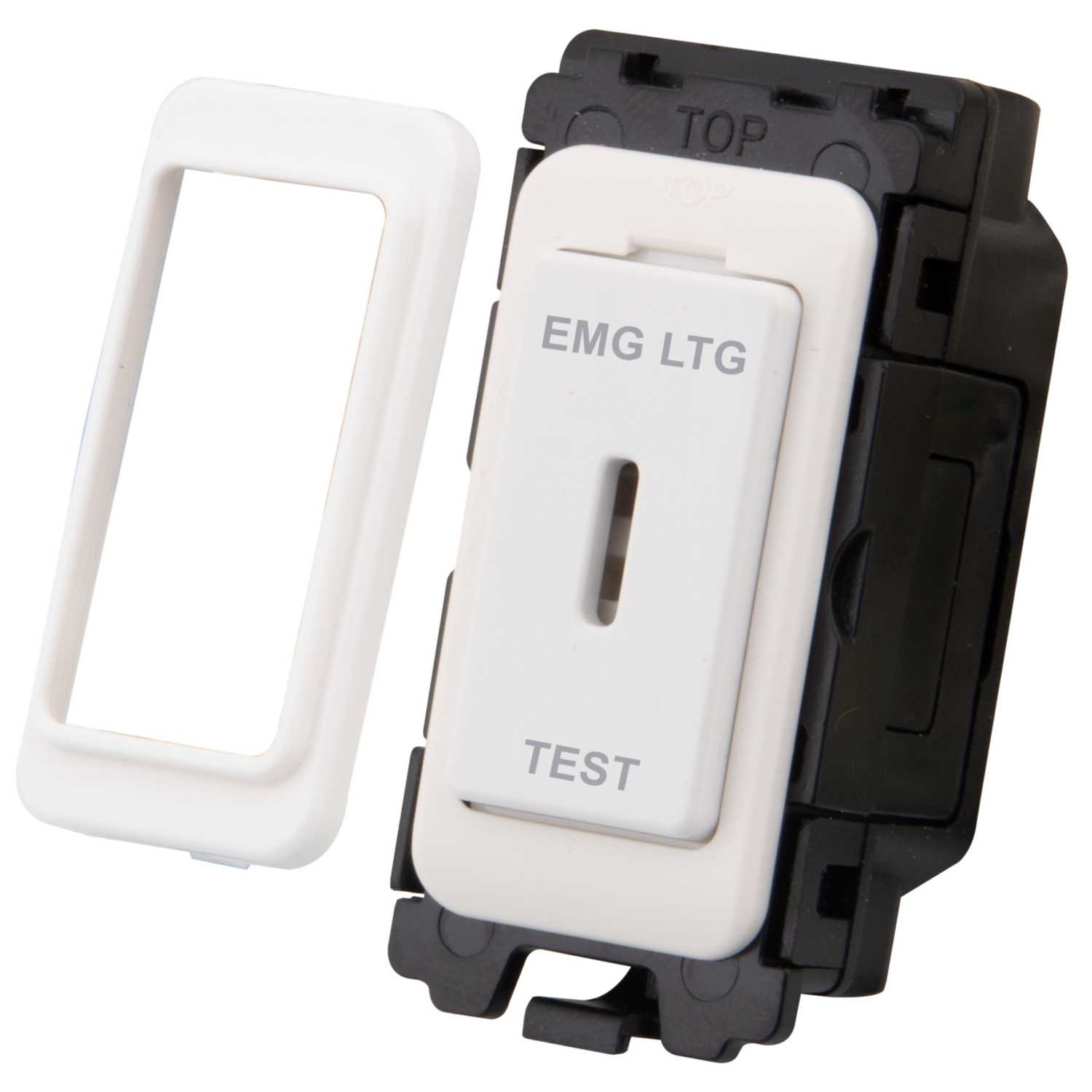 M2 Grid 20A Key Switch Grid Module 'EMG LTG TEST' White (3011-057EL) | CEF