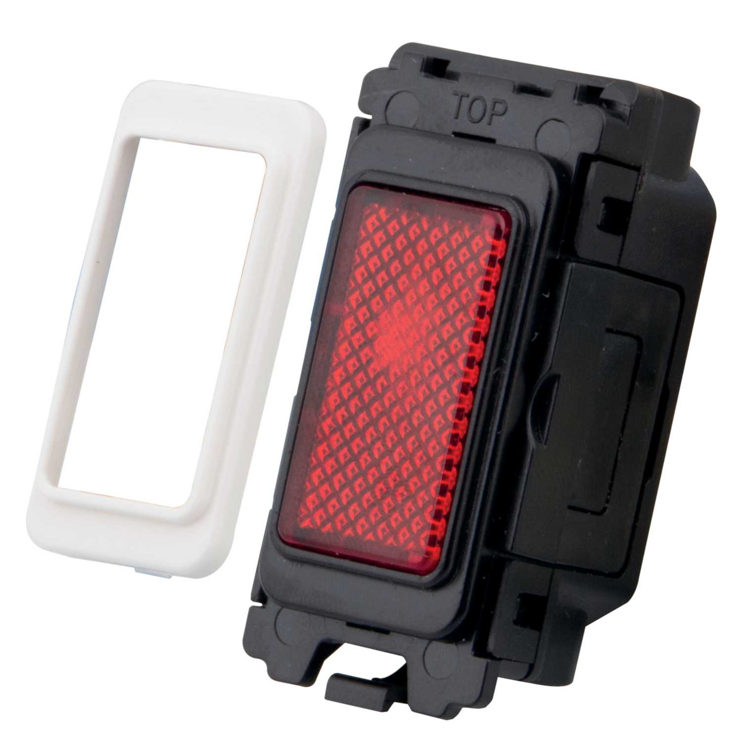 M2 Grid Red Neon Indicator Brushed Stainless Steel (3030-017) | CEF