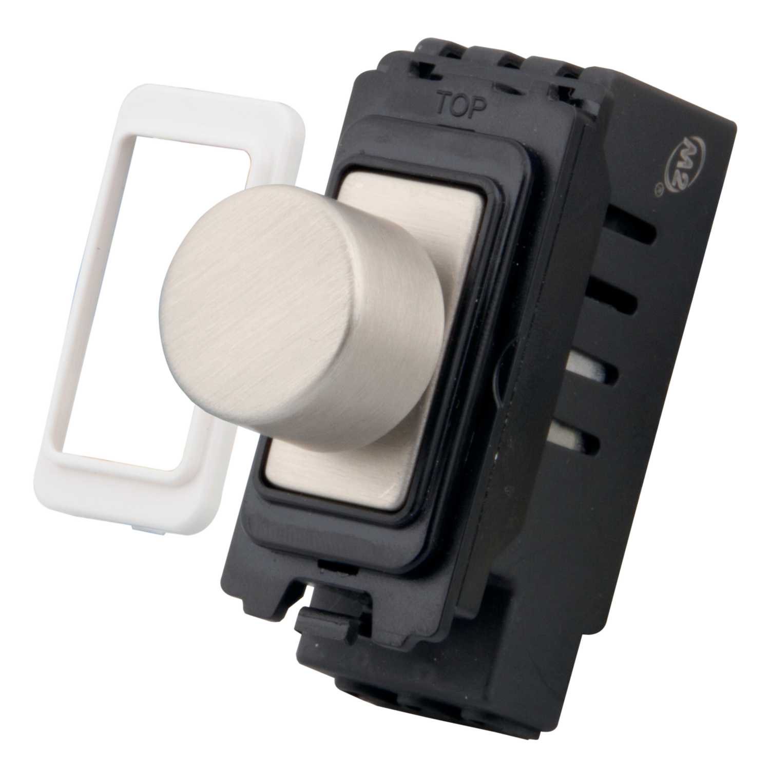 M2 Grid 1 Gang 2 Way Intelligent Grid Dimmer Module Brushed Stainless ...