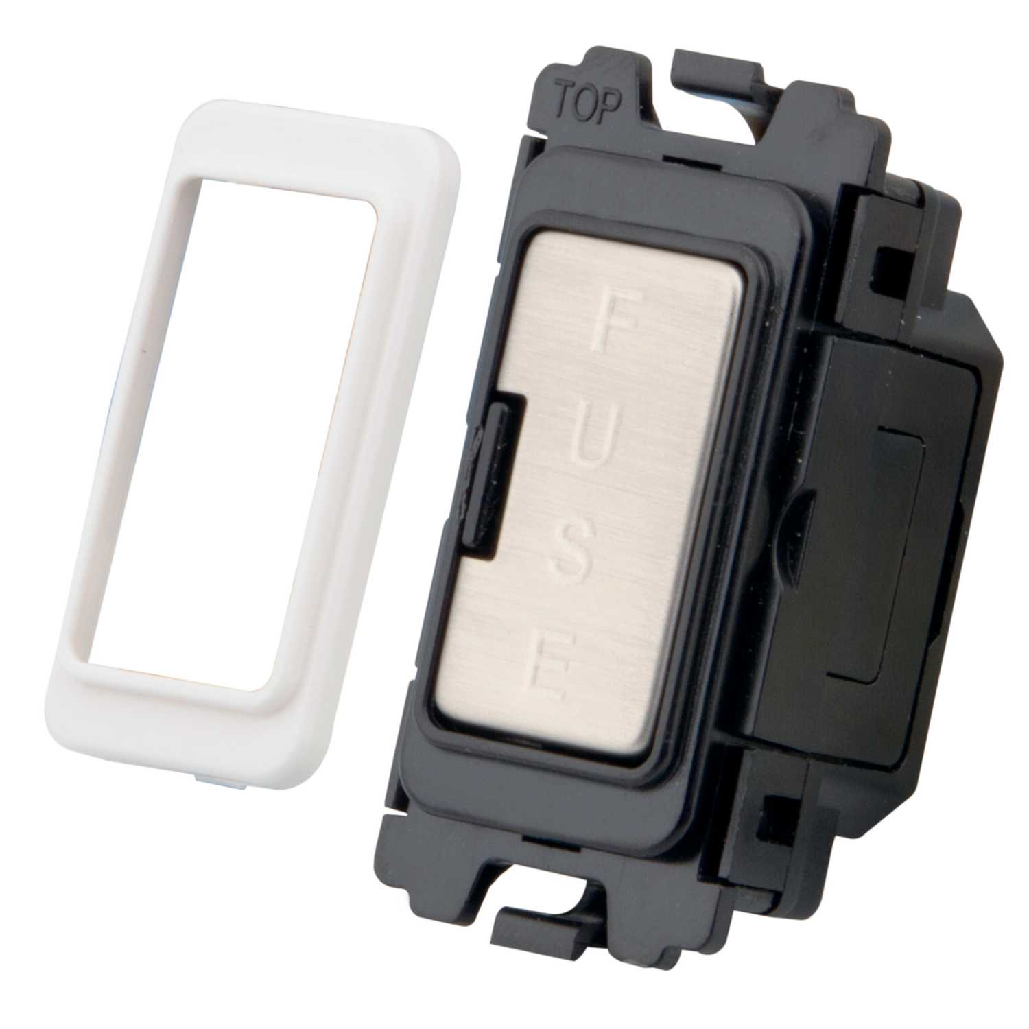 M2 Grid 13A Fused Grid Module Brushed Stainless Steel (3030-040) | CEF