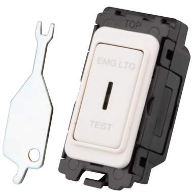 M2 Grid 20A 2 Way Grid Key Switch marked EMG LTG TEST Painted Matt ...
