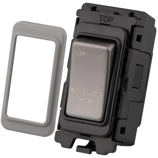 M2 Grid 6A Triple Pole Fan Isolator Grid Switch Gunmetal (3207-011) | CEF